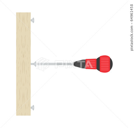 Illustration of turning a screw with a screwdriver - Stock Illustration ...
