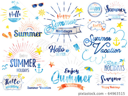 Summer title letter watercolor 2 - Stock Illustration [64963515] - PIXTA