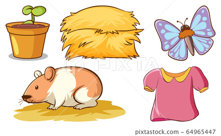 Large set of different animals and other objects - Stock Illustration ...