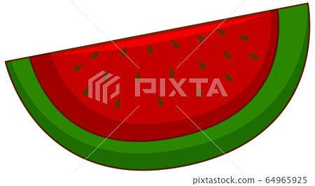 One piece of watermelon on white background - Stock Illustration ...