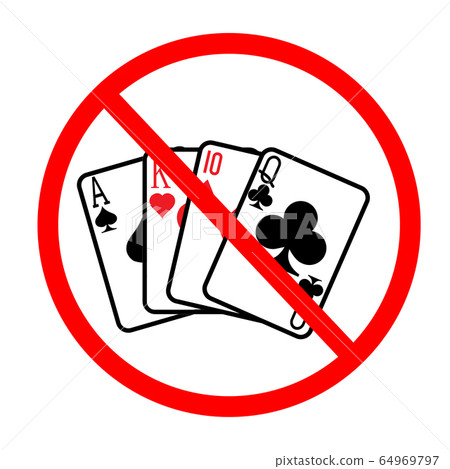 gamble prohibition icon on white background.... - Stock Illustration ...