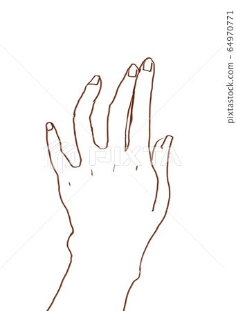 Female hand (line drawing) on white background - Stock Illustration ...