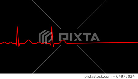 Ekg line. Heart stops beating. Death. - Stock Illustration [64975024 ...