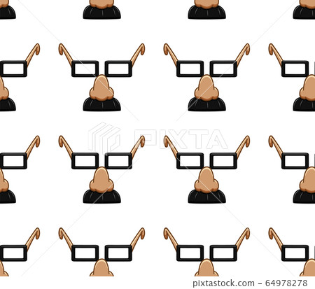Cartoon style fake noses, mustaches and glasses... - Stock Illustration ...