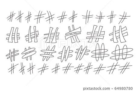 Hashtag vector hand drawn sign. Hash tag symbol. - Stock Illustration ...