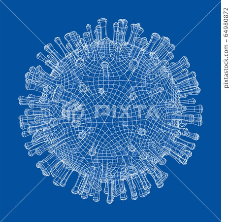 Vector wire-frame model of a virus - Stock Illustration [64980872] - PIXTA