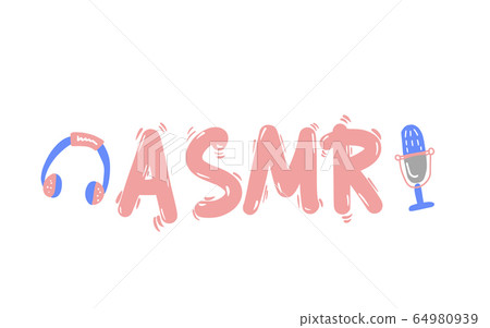 ASMR text acronym. Vector hand drawn letters. - Stock Illustration ...