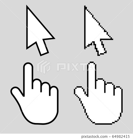 Hand cursor icon with an index finger and arrow. - Stock Illustration ...