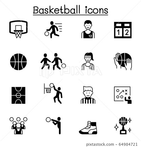 Set of Basketball related vector icons. contains - Stock Illustration ...