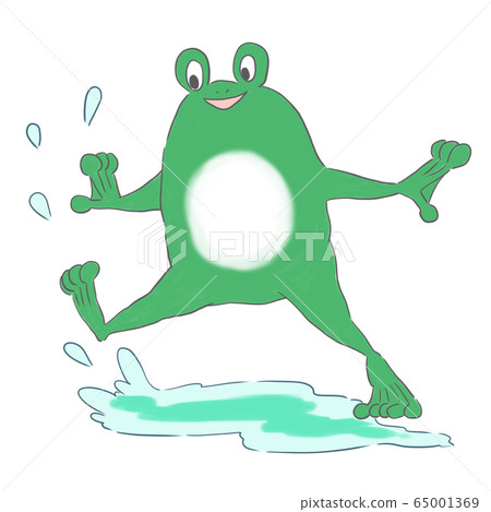 Puddle and frog - Stock Illustration [65001369] - PIXTA
