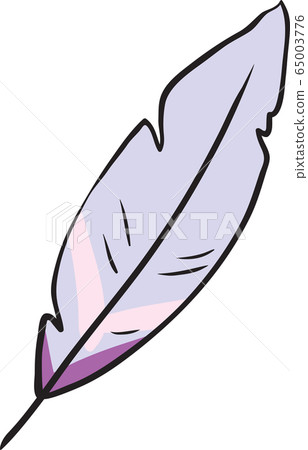 hand drawn bird feather - cartoon style object - Stock Illustration ...