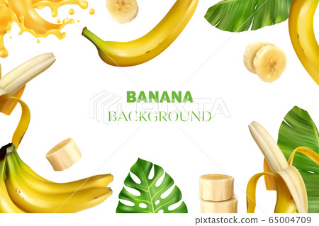 Realistic Banana Frame Composition - Stock Illustration [65004709] - PIXTA