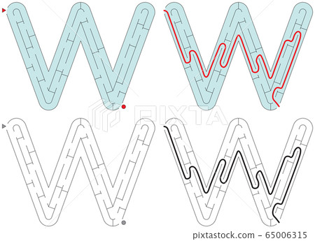 Maze letter W - Stock Illustration [65006315] - PIXTA