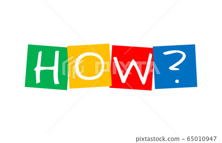how, question in colorful rotated squares - Stock Illustration ...