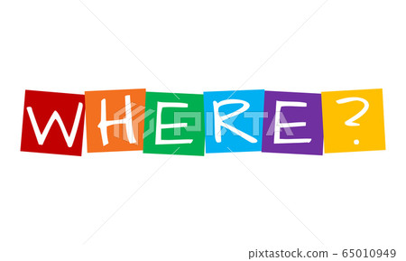 where, question in colorful rotated squares - Stock Illustration ...