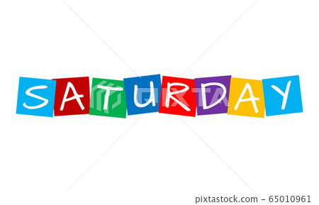 saturday, text in colorful rotated squares - Stock Illustration ...