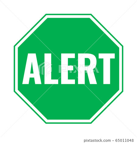 alert, green octagonal road sign - 스톡일러스트 [65011048] - PIXTA