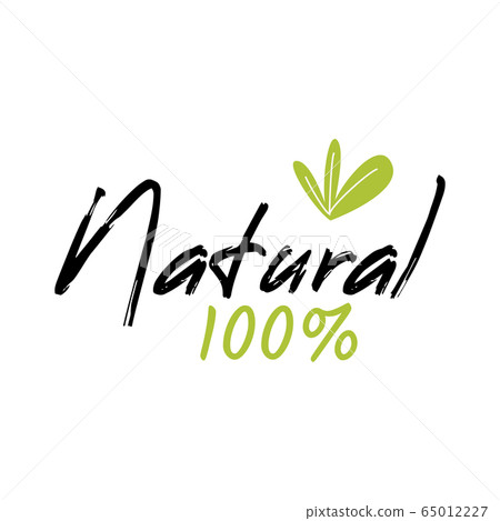 Handwritten style Natural lettering with green... - Stock Illustration ...