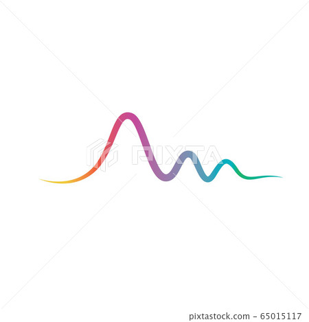 Sound wave line logo template vector image - Stock Illustration ...