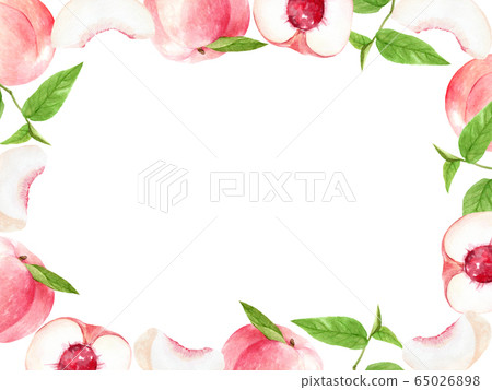 Peach frame watercolor illustration - Stock Illustration [65026898] - PIXTA