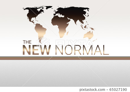 new normal logo and world map 3d illustration - Stock Illustration ...