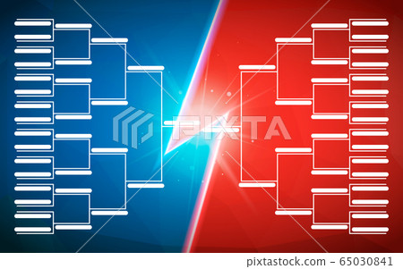 Tournament bracket template for 32 teams on blue - Stock Illustration ...