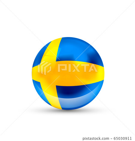 Sweden flag projected as a glossy sphere on a - Stock Illustration ...