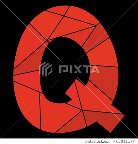 Q red alphabet vector letter isolated on black... - Stock Illustration ...
