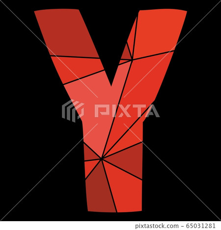 Y red alphabet vector letter isolated on black... - Stock Illustration ...
