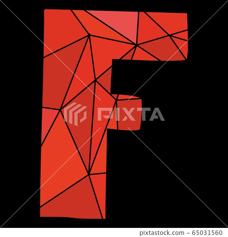 F red alphabet vector letter isolated on black... - Stock Illustration ...