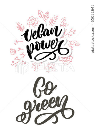 Vector hand drawn sign.Calligraphy Go green. - Stock Illustration ...