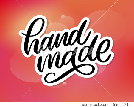 Hand made. Vector icon. Sign. Hand lettering. - Stock Illustration ...