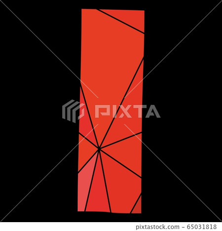 I red alphabet vector letter isolated on black... - Stock Illustration ...