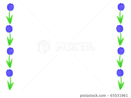Tulip blue flower frame - Stock Illustration [65031961] - PIXTA