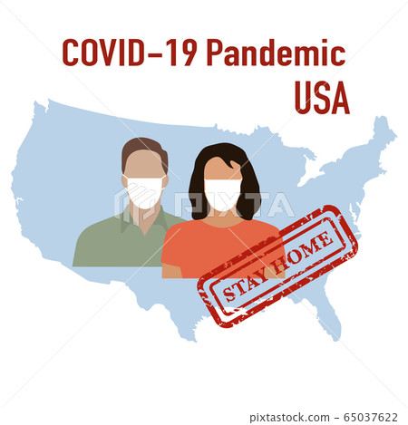 USA Coronavirus nCoV COVID-19 People Quarantine - Stock Illustration ...