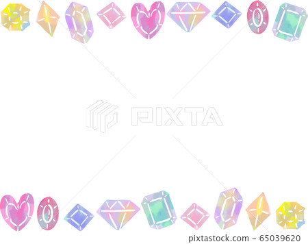 Watercolor-style jewel frame - Stock Illustration [65039620] - PIXTA