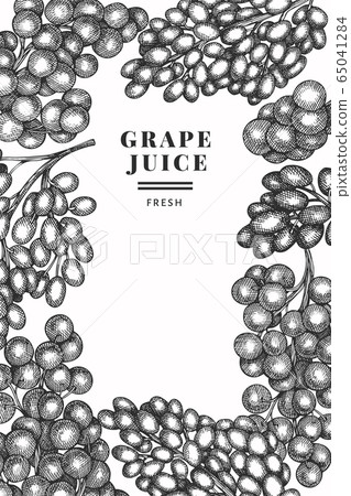 Grape design template. Hand drawn vector grape - Stock Illustration ...