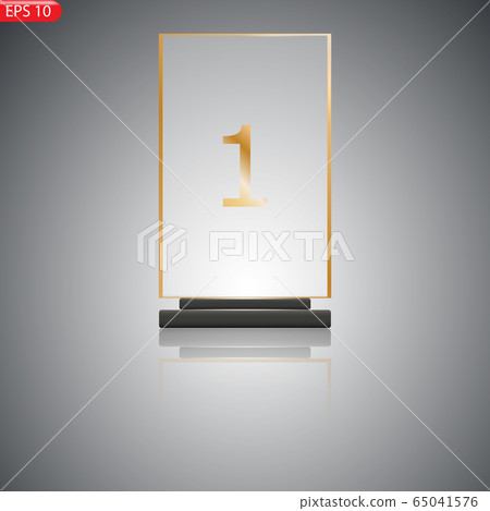 Glass Trophy Award. First place Prize plaque - Stock Illustration ...