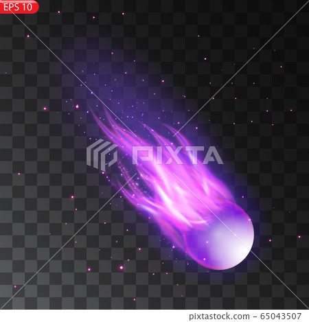 Vector illustration of realistic falling comet - Stock Illustration ...