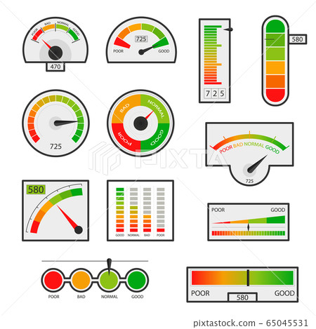 Cartoon Color Credit Score Indicators Set. Vector - Stock Illustration ...