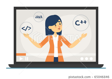Programming courses online. Learn coding vector - Stock Illustration ...
