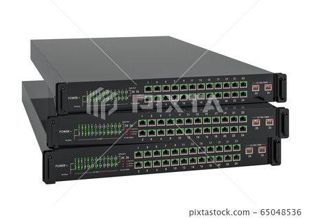 Ethernet switch, blades. Network Hubs. 3D - Stock Illustration ...