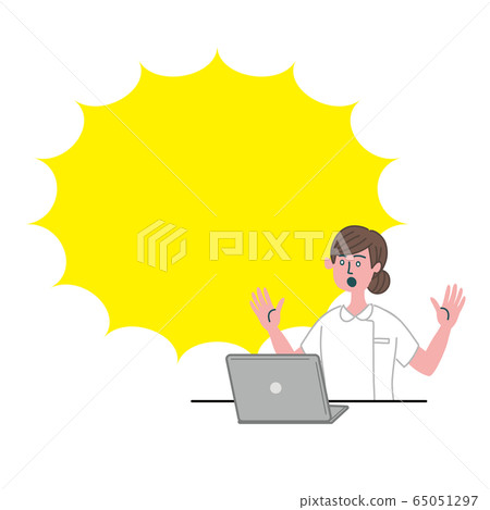 Doctor doctor woman computer shock surprised - Stock Illustration ...