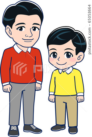Naughty boy and clever daddy - Stock Illustration [65058664] - PIXTA