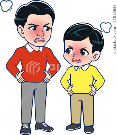 Child fighting with dad - Stock Illustration [65058682] - PIXTA