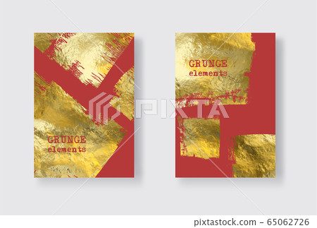 Vector Red and Gold Design Templates set - Stock Illustration [65062726 ...