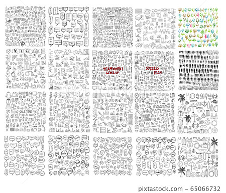 Big collection doodle Vector illustration - Stock Illustration ...