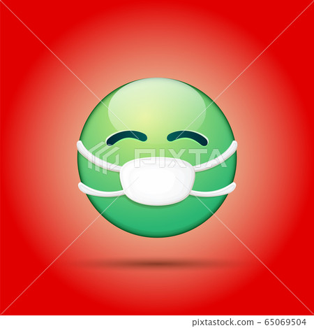 Vector Emoji sticker with mouth medical... - Stock Illustration ...