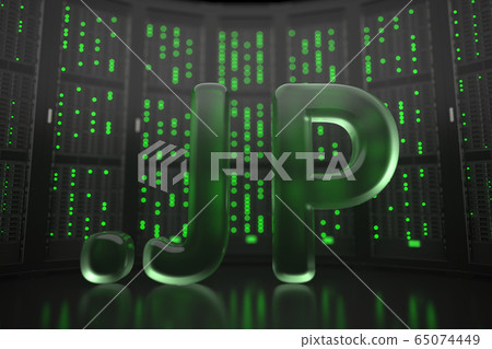 Japanese domain .jp on server room background....-插圖素材 [65074449] - PIXTA圖庫