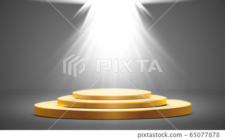 Round golden podium, pedestal or platform... - Stock Illustration ...